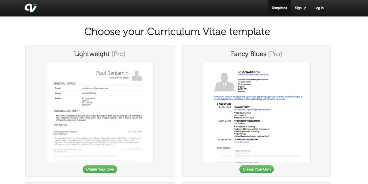 PdfCV Create A Curriculum Vitae Online Screencast - Citynet Magazine